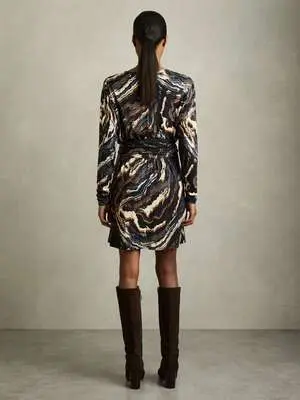 REISS Jasmine Printed Mini Dress