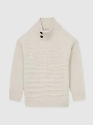 REISS Phoebe Wool-cashmere Button-neck Jumper