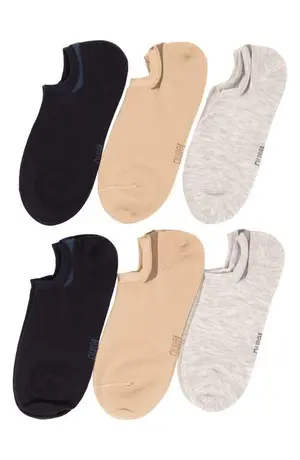 Felina Felina 6-Pack Super No-Show Socks Beige Multi
