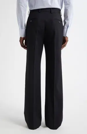 Dolce & Gabbana Wool Stretch Twill Wide Leg Pants