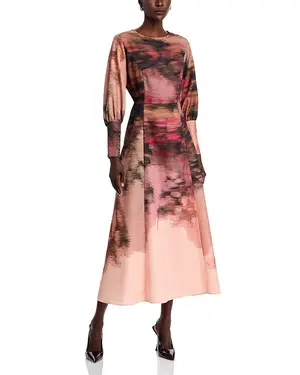Misook A-line Maxi Dress - Rose Bud/multi