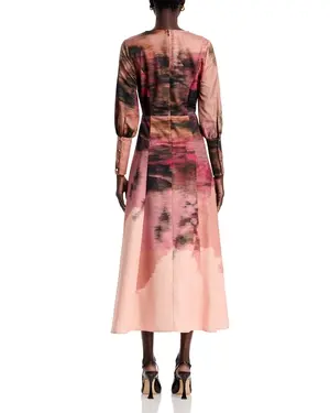 Misook A-line Maxi Dress - Rose Bud/multi