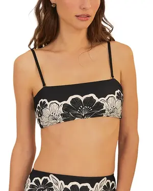 Farm Rio Floral Bikini Top - Off-white