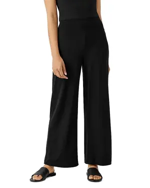 Eileen Fisher High-waisted Wide Leg Trousers - Black