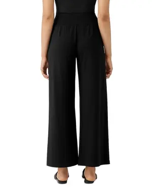 Eileen Fisher High-waisted Wide Leg Trousers - Black