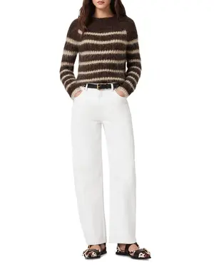 ALLSAINTS Riga Striped Sweater - Bottle Brown