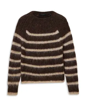 ALLSAINTS Riga Striped Sweater - Bottle Brown