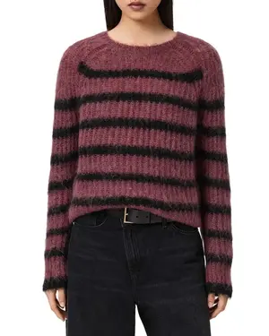 ALLSAINTS Riga Striped Sweater - Raspberry