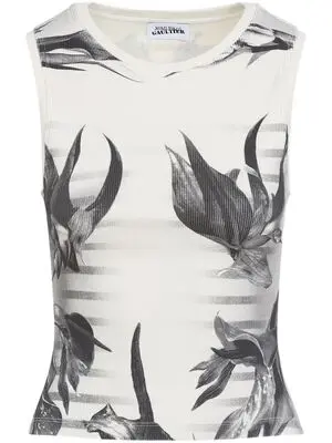 Jean Paul Gaultier Floral-print Top - White