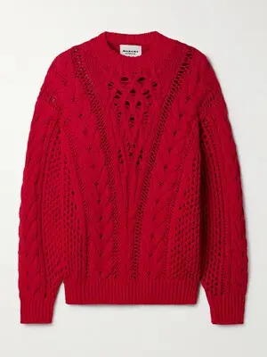 MARANT ETOILE Lenza Open-knit Cotton-blend Sweater