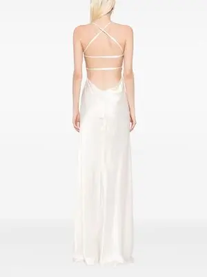 Michelle Mason Cutout Detail Gown - White