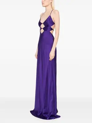 Michelle Mason Cutout Detail Gown - Purple