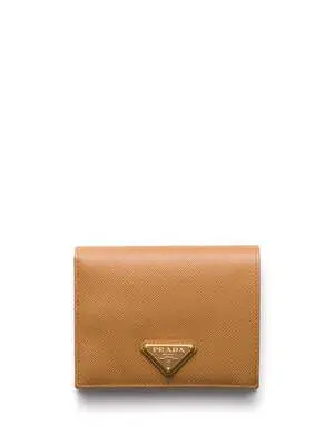 Prada Small Saffiano Leather Wallet Caramel 0