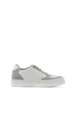 Emporio Armani Leather Lace-Up Sneakers - White