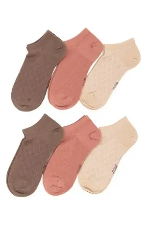 Felina Assorted 6-pack No Show Socks - Beige Multi
