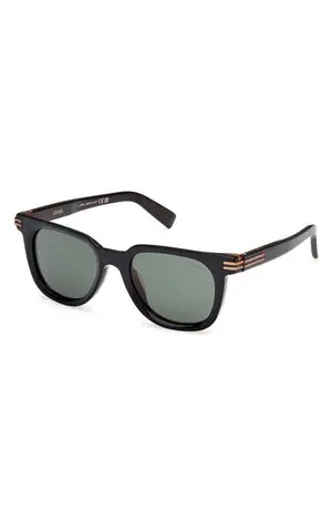 Zegna 50mm Polarized Geometric Sunglasses
