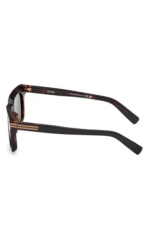 Zegna 50mm Polarized Geometric Sunglasses