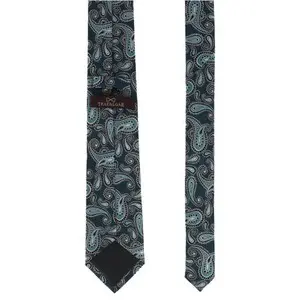 Trafalgar Wharton Wavy Paisley Silk Necktie - Green
