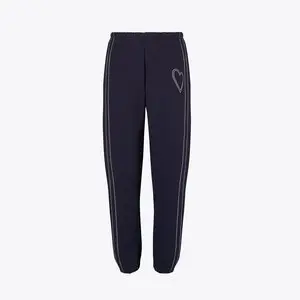 Tory Burch Pick Stitch Heart French Terry Sweatpants