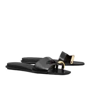 Tory Burch Pierced Slide - Perfect Black/gold