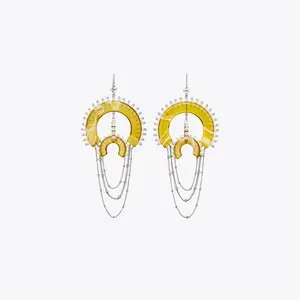 Tory Burch Curiosity Chandelier Earrings - Antique Tory Silver/multi