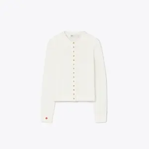 Tory Burch Cashmere Silk Cardigan - Ivory