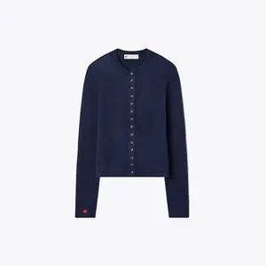 Tory Burch Cashmere Silk Cardigan - Navy