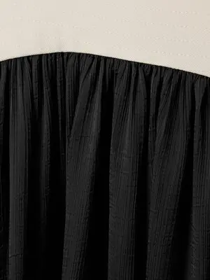 Unknown Abadia Suri Paneled Twill And Crinkled-voile Maxi Dress