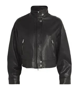 WEEKEND MAXMARA Leather Bomber Jacket