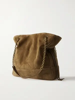 Saint Laurent Jamie Quilted Suede Shoulder Bag - Green