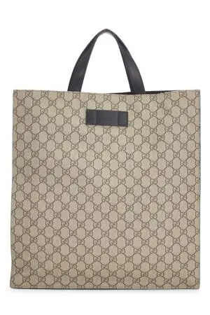Gucci Original Gg Supreme Canvas Web Vertical Tote - Black