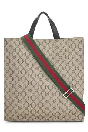 Gucci Original Gg Supreme Canvas Web Vertical Tote