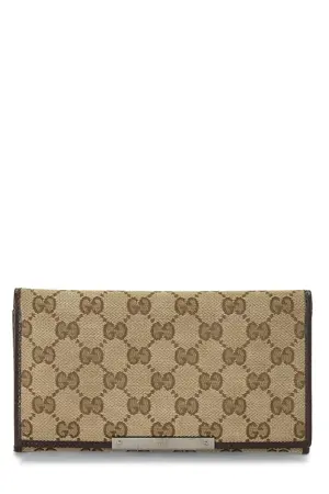 Gucci Original Gg Canvas Long Wallet - Brown