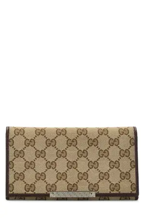 Gucci Original Gg Canvas Long Wallet - Brown
