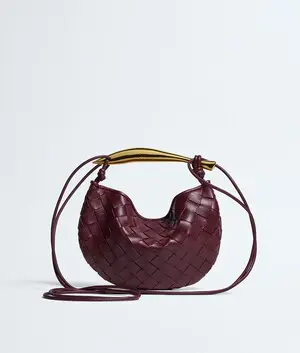 Bottega Veneta Intrecciato Leather Baby Sardine Bag With Metallic Top Handle