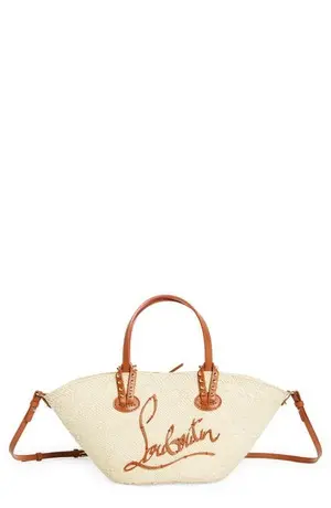 CHRISTIAN LOUBOUTIN Mini Cabata Raffia Basket Tote