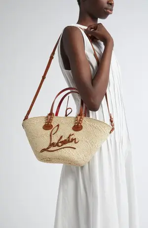 CHRISTIAN LOUBOUTIN Mini Cabata Raffia Basket Tote