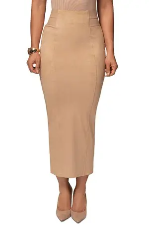 JLUXLABEL Phoenix Faux Suede Pencil Skirt