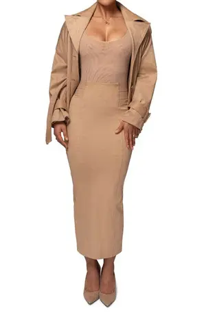 JLUXLABEL Phoenix Faux Suede Pencil Skirt