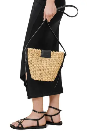 ALLSAINTS Ebro Woven Crossbody Bucket Bag