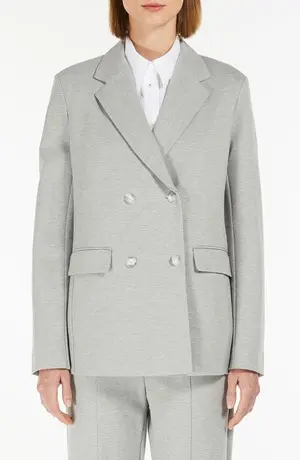 MM BY MAX MARA Mm Marmo Double-breasted Blazer - Light Grey