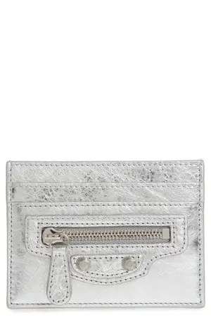 Balenciaga Le City Leather Card Case 8122 Silver