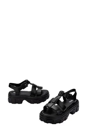 Melissa Ella Ankle Strap Platform Sandals - Black