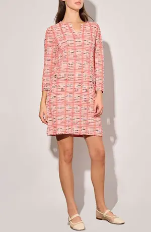 Ming Wang Plaid Knit Sheath Dress