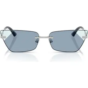JIMMY CHOO 60mm Cat Eye Sunglasses - Silver