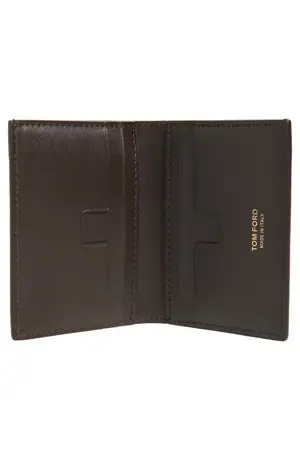 TOM FORD T-line Nubuck Leather Bifold Card Case