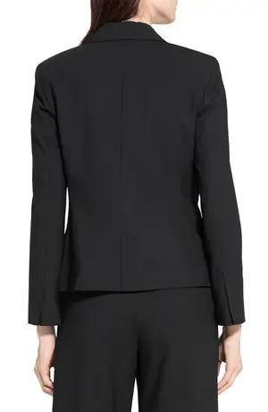 Theory Slim Fit Stretch Wool One Button Blazer - Black