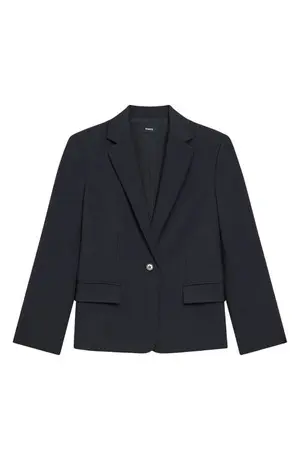 Theory Slim Fit Stretch Wool One Button Blazer - Deep Navy