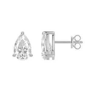 DONATELLO GIAN Sterling Pear Cubic Zirconia Earrings - Silver