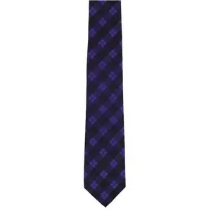 Trafalgar Digby Checkered Plaid Silk Necktie - Purple
